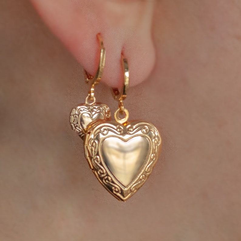 Gold Heart Locket Necklace Big Heart Locket Vintage Locket - Etsy