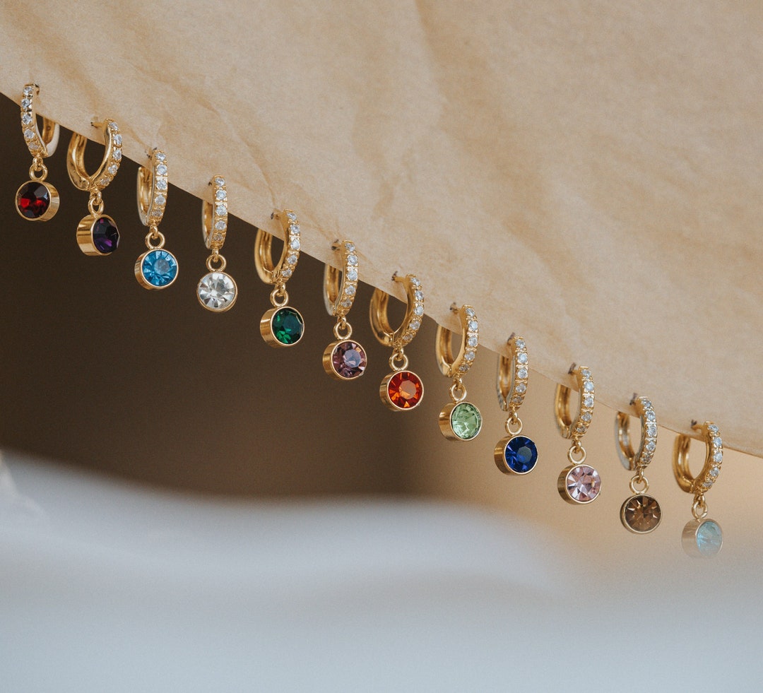 Birthstone Earrings, Birthday Gift for Her, Gemstone Earrings ...