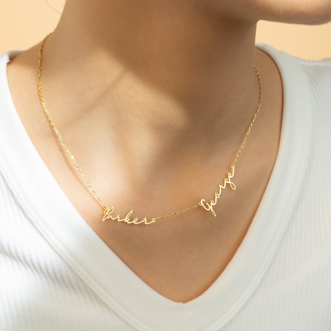 Multi-name Family Necklace, Multiple Nameplated Necklace, Personalized ...