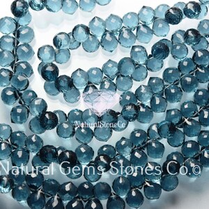 20 Pieces, AAA Quality London Blue Quartz Faceted Onion Dew Drops, Size ...