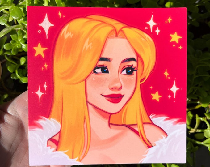 Red Twinkle Girl Art Print | 5x5 Character Print - Etsy Canada