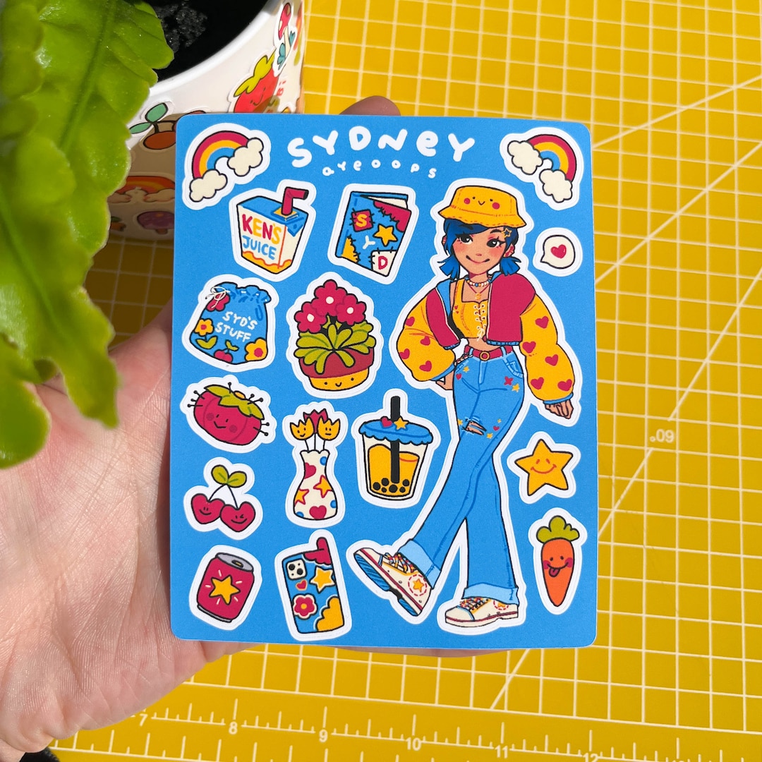 Kidcore Sticker Sheet Sydney, Cute Matte Vinyl Waterproof Sticker Sheet ...