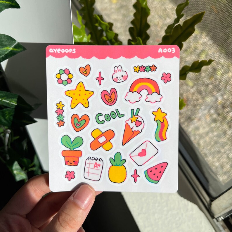 Kidcore Sticker Sheet V2 Cute Matte Vinyl Waterproof Sticker - Etsy
