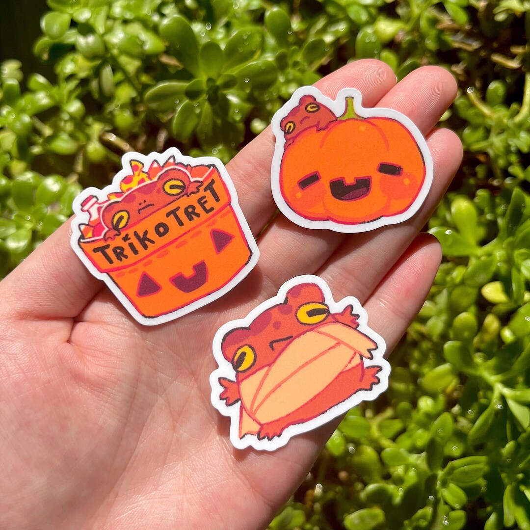 Doompi the Frog HALLOWEEN STICKERS, Cute Matte Vinyl Waterproof Diecut ...