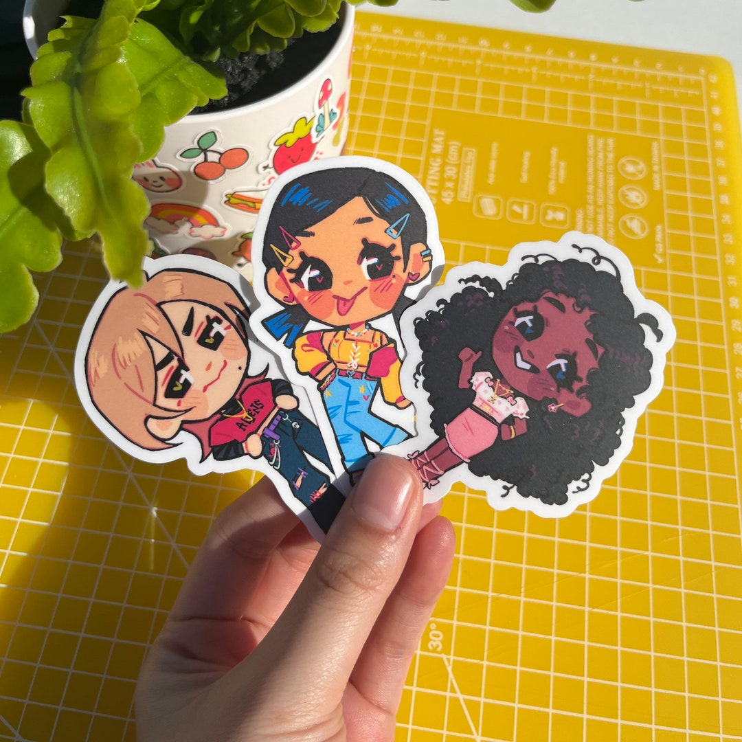 Bestie Squad Tall Chibis, Cute Matte Kidcore Vinyl Waterproof Diecut ...