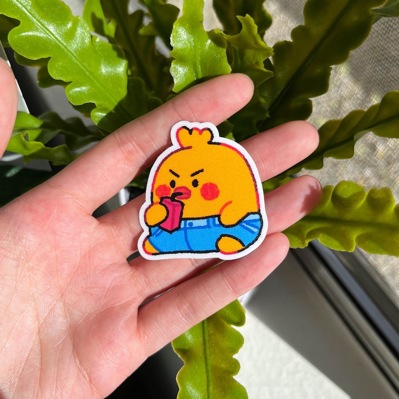 Ken the Chick Drinking Juice Sticker - Etsy