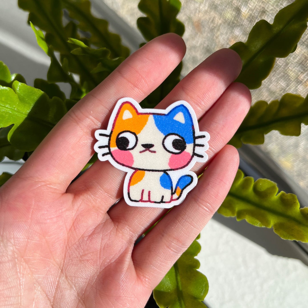 Derpy Cat Sticker Matte Vinyl Laminated Diecut Sticker - Etsy