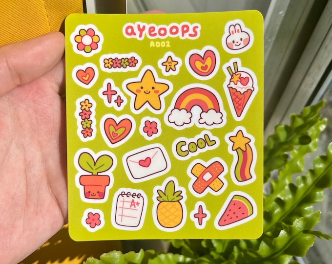 Kidcore Sticker Sheet V2 Cute Matte Vinyl Waterproof Sticker - Etsy