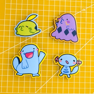 Derpy Creatures, Matte Vinyl Waterproof Diecut Stickers | Water Bottle ...
