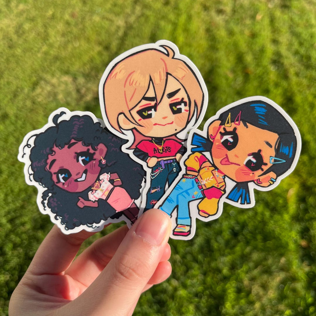 Bestie Squad Tall Chibis, Cute Matte Kidcore Vinyl Waterproof Diecut ...