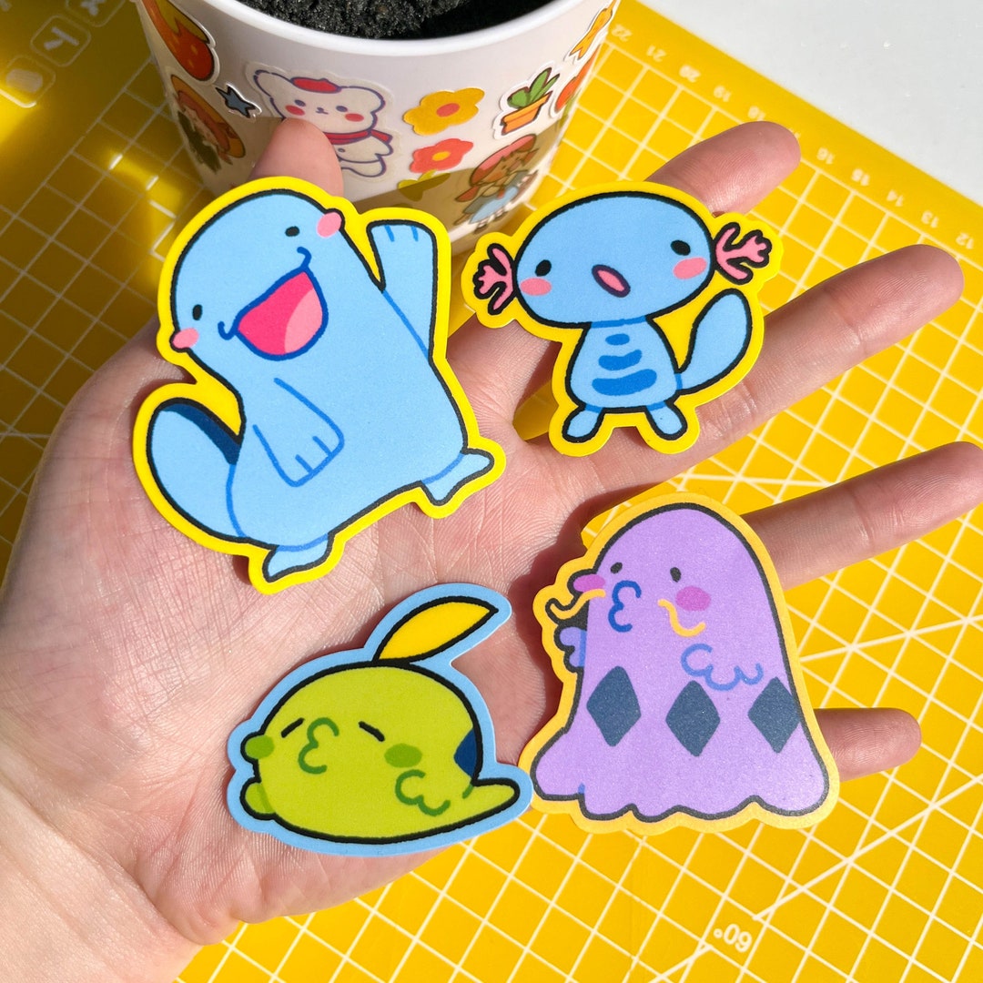 Derpy Creatures, Matte Vinyl Waterproof Diecut Stickers | Water Bottle ...