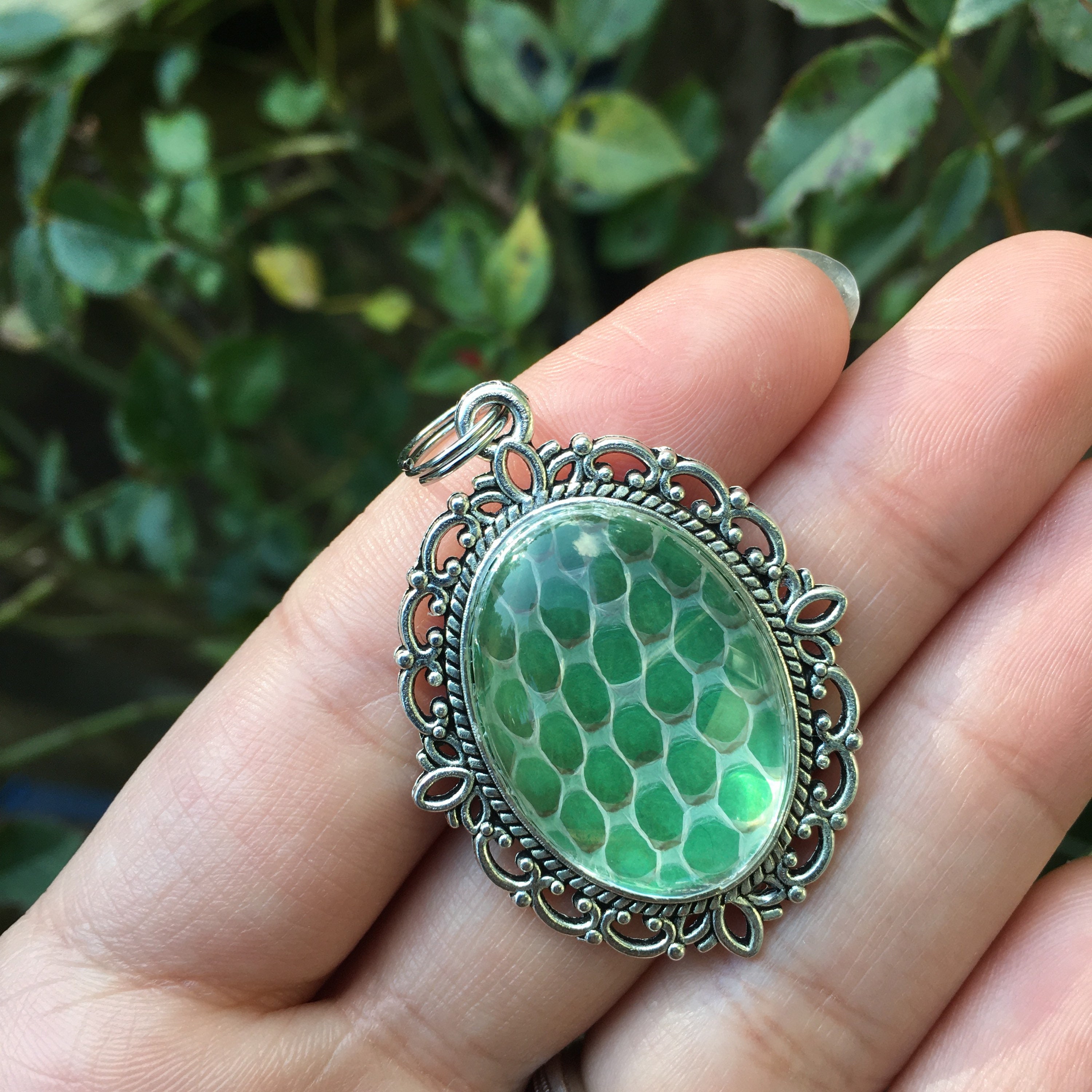 Exotic Victorian Snake Skin Necklace Pendant - Etsy