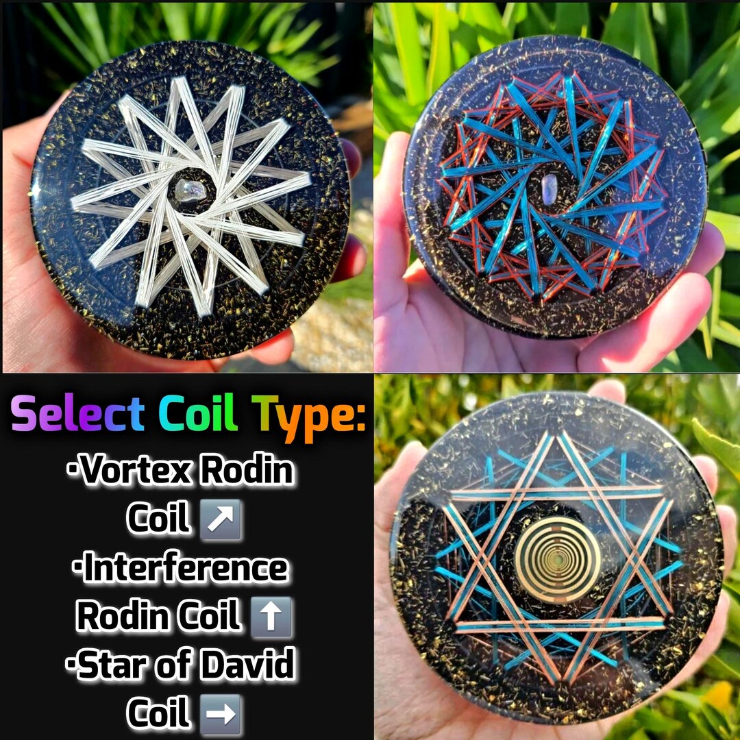 CUSTOM Rodin/vortex/star of David Charge Plates, Orgonite, Lifeforce ...