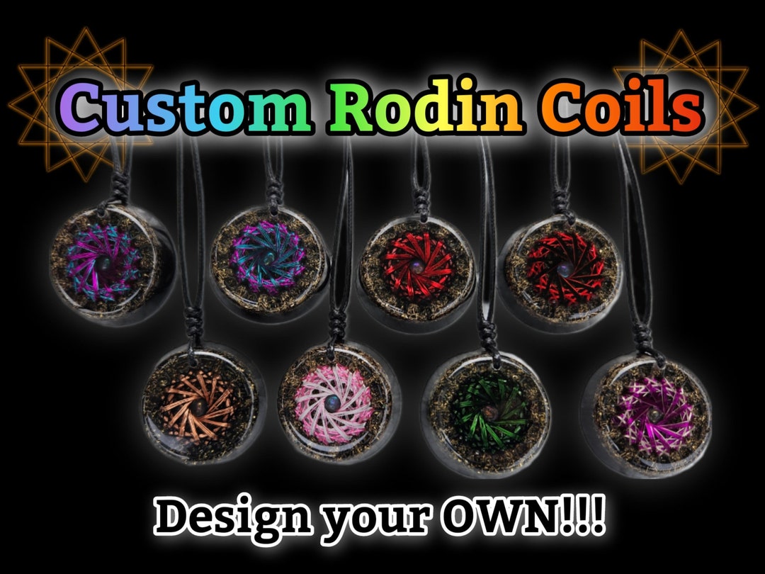 Custom Orgonite Rodin Coil Pendant With Chakra Crystals, Energy ...