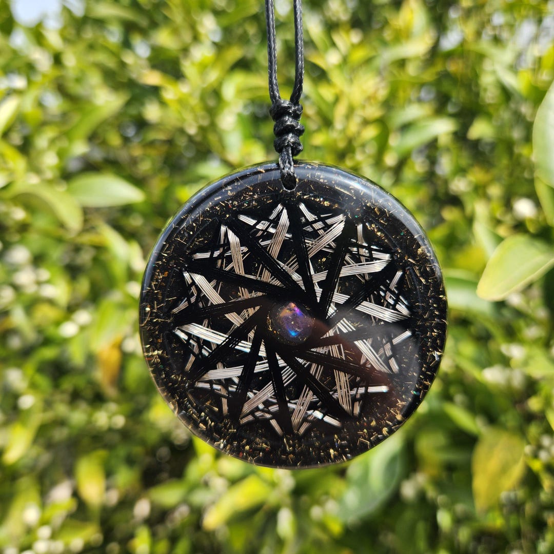 CUSTOM Large Orgonite Vortex Interference Coil Pendant, Orgone ...