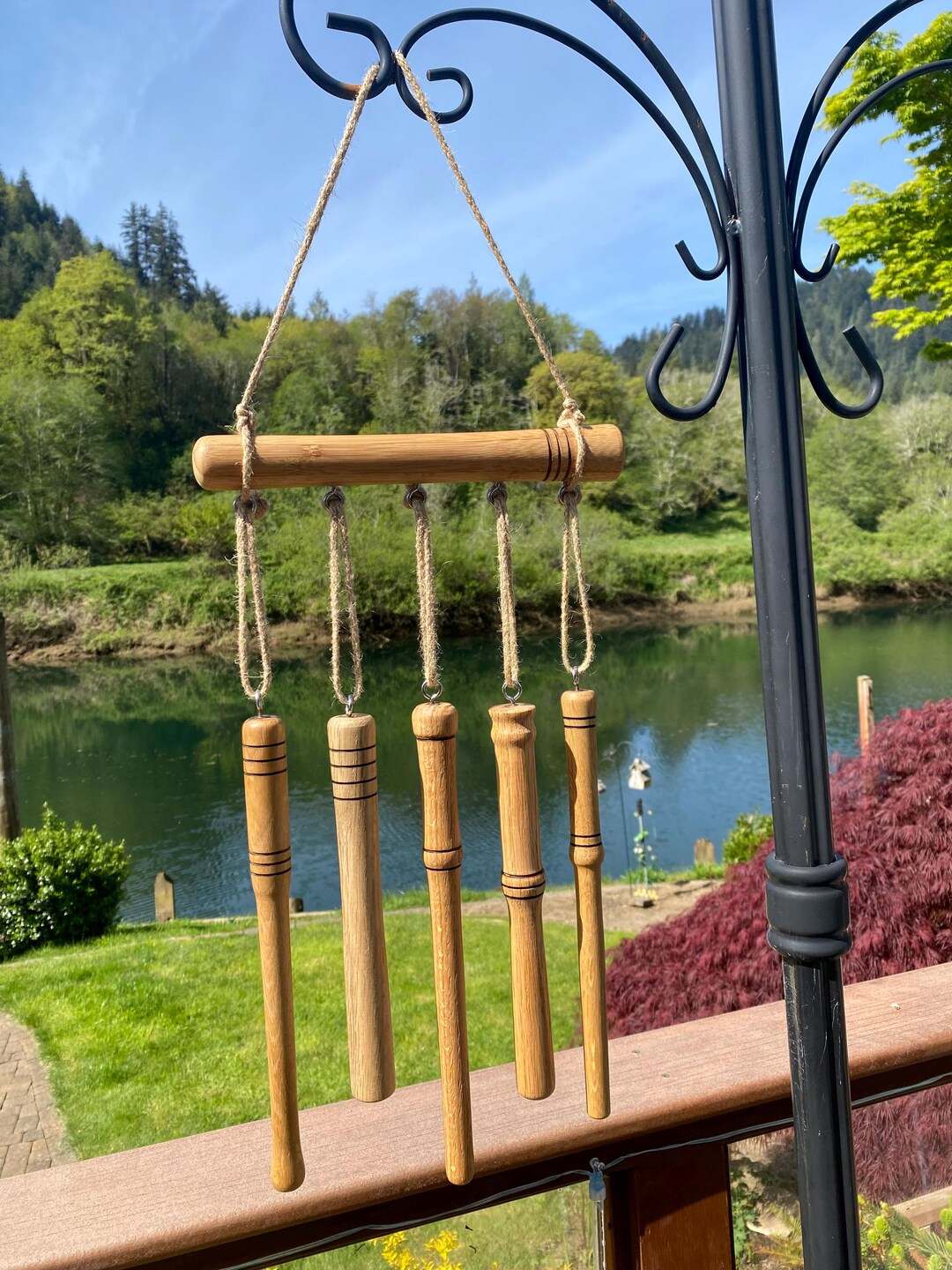 Wood Designed Dowel Windchimes - Etsy