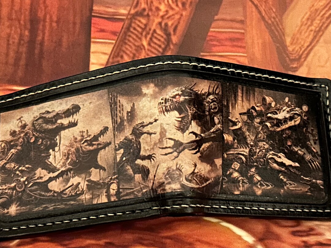 Classic Steampunk Alligator Apocalypse Wallet - 6 Cardholders, a Pocket ...
