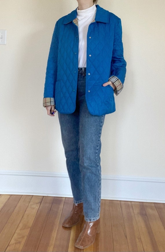 90s Blue Quilt Jacket | Etsy