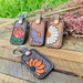 Floral Leather Keychain, Hand Tooled Sunflower, Daisy, Echinacea, Rose ...
