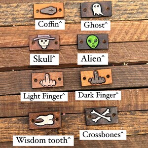 Leather Boot Charms, Skull, Alien, Tooth, Crossbones, Hand Tooled, Folk ...