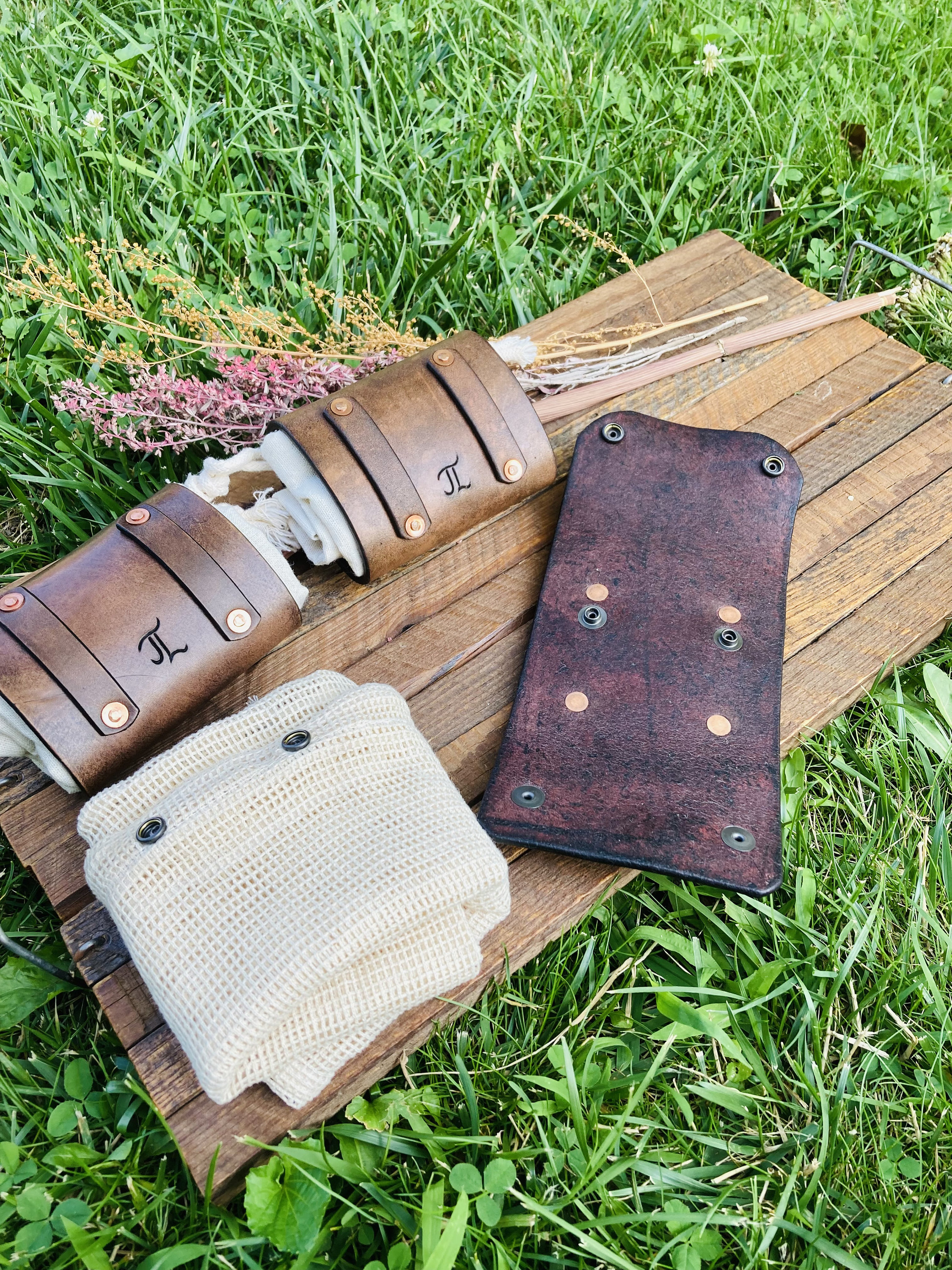 Leather Foraging Bag, Cotton Mesh Mushroom Hunting Sack, Belt Bag ...
