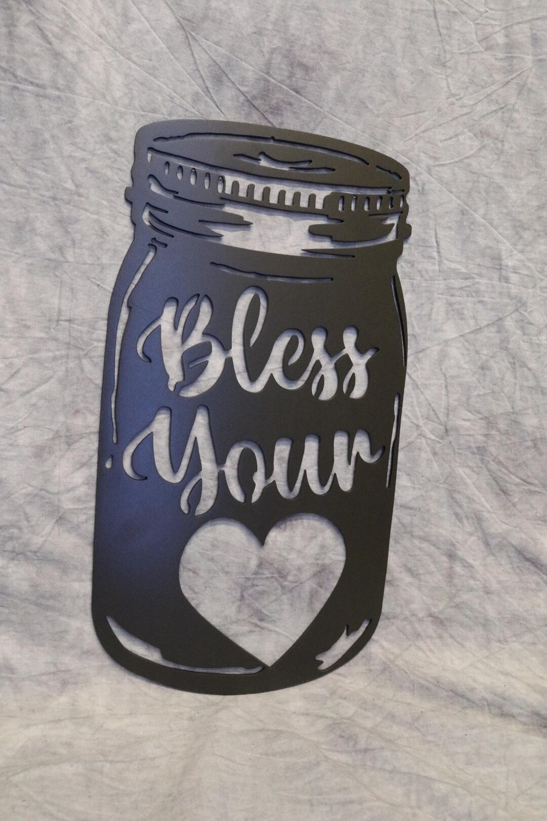 Bless Your Heart Mason Jar Metal Wall Decor / Home Decor / Anniversary ...
