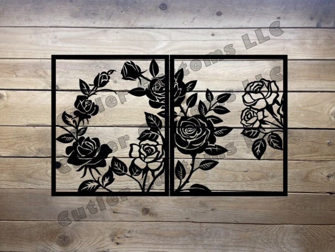Rose Wall Art / Cutler Customs / Flowers Wall Decor / Home Interior ...