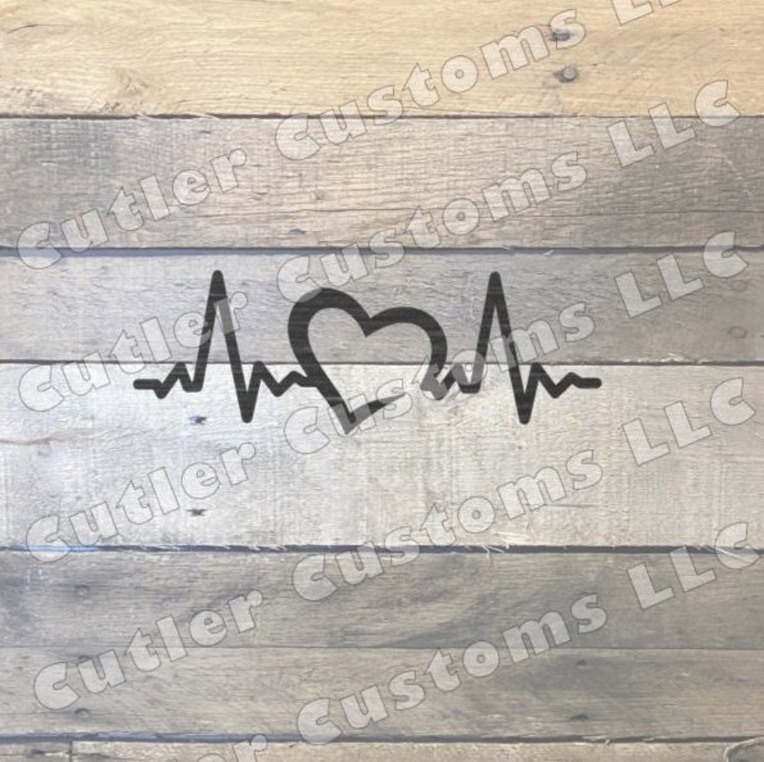 Heart EKG / .dxf .svg Digital Download Laser Cnc Plasma Router Waterjet ...