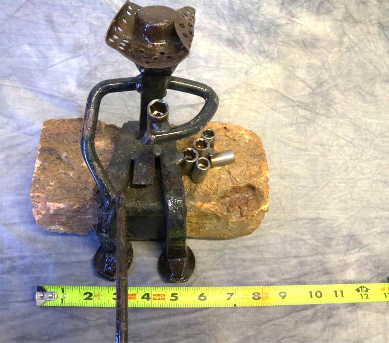 Scrap Metal Art Fisherman / Fishing / Upcycled Art / Recycled / Gifts ...