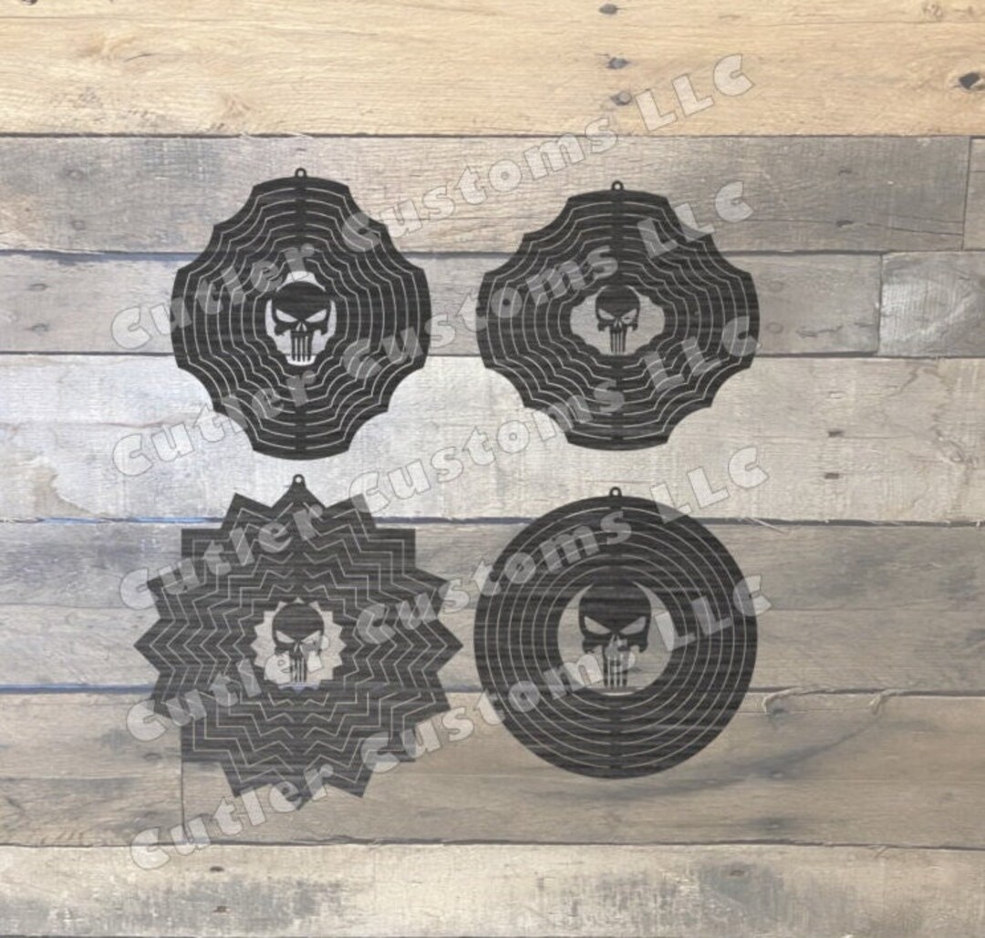 Skull Wind Spinner / .dxf .svg Digital Download Laser Cnc Plasma Router ...
