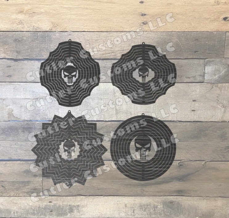 Skull Wind Spinner / .dxf .svg Digital Download Laser Cnc - Etsy