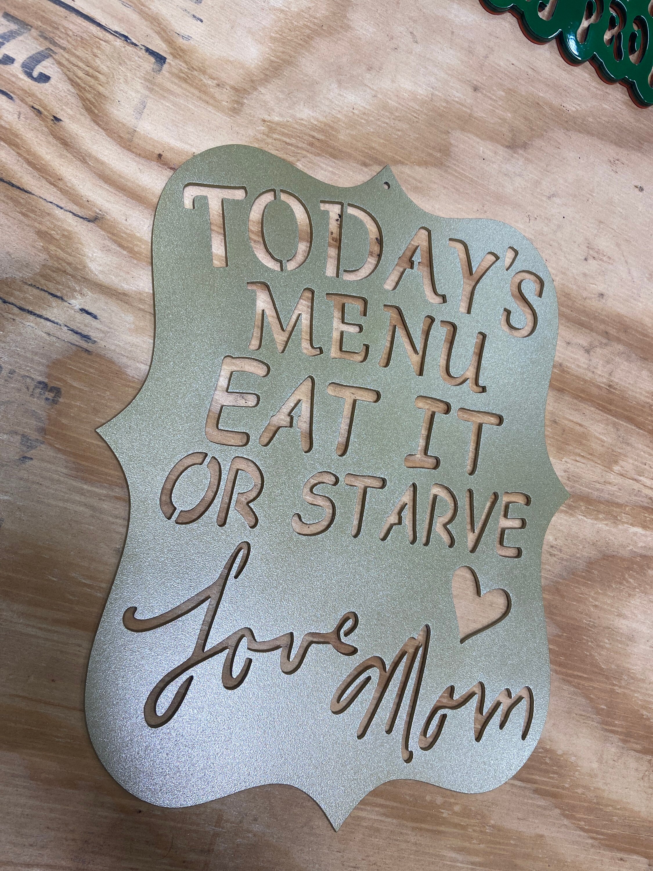 TODAYS MENU / .dxf .svg Digital Download Laser Cnc Plasma - Etsy Australia