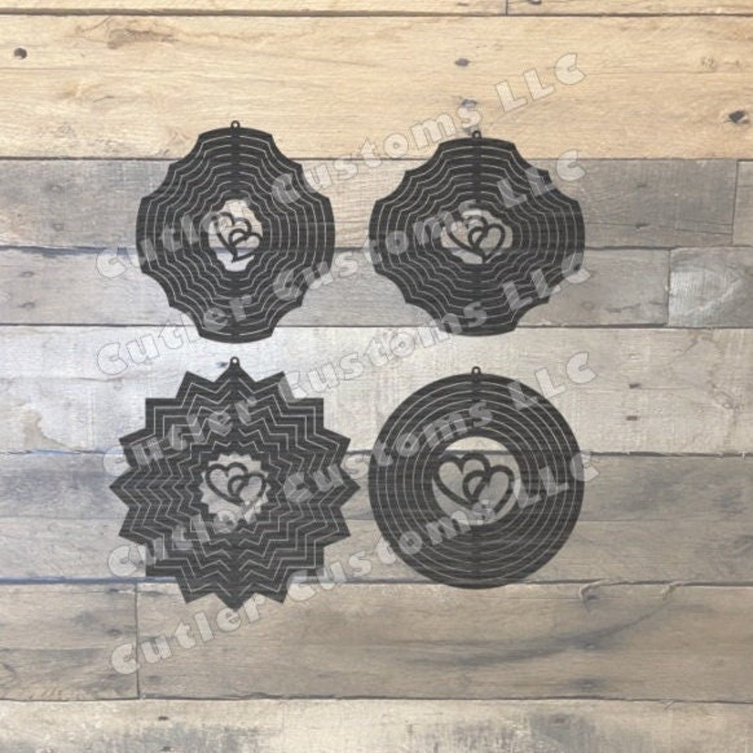 Hearts Wind Spinner / .dxf .svg Digital Download Laser Cnc Plasma ...
