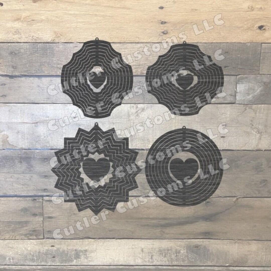 Heart2 Wind Spinner / .dxf .svg Digital Download Laser Cnc Plasma ...