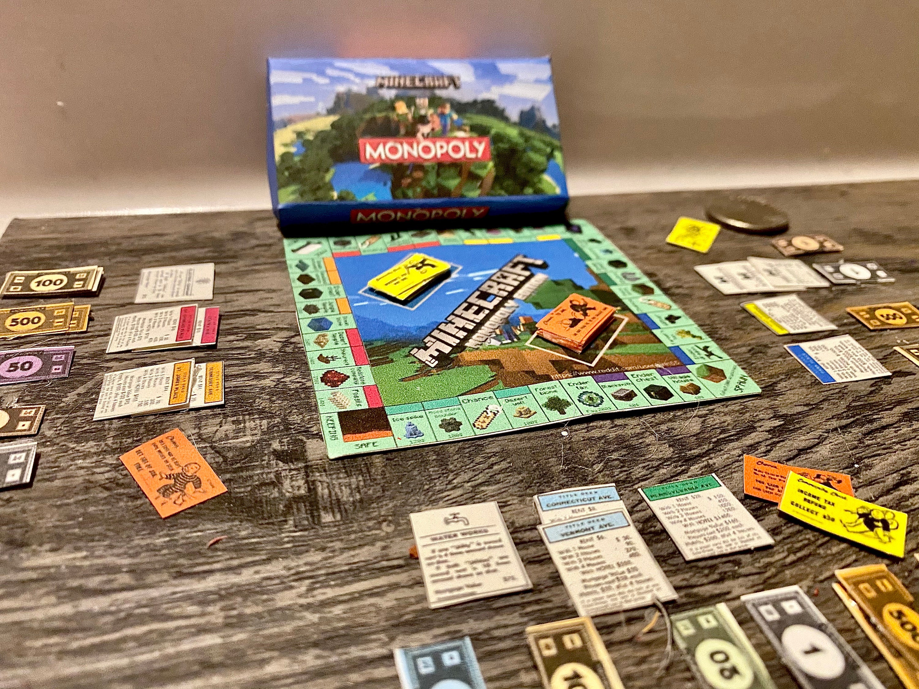 Miniature Minecraft Monopoly digital download 1/6 scale | Etsy