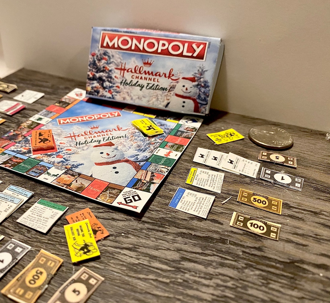 Miniature Holiday Monopoly 1/6 scale | Etsy