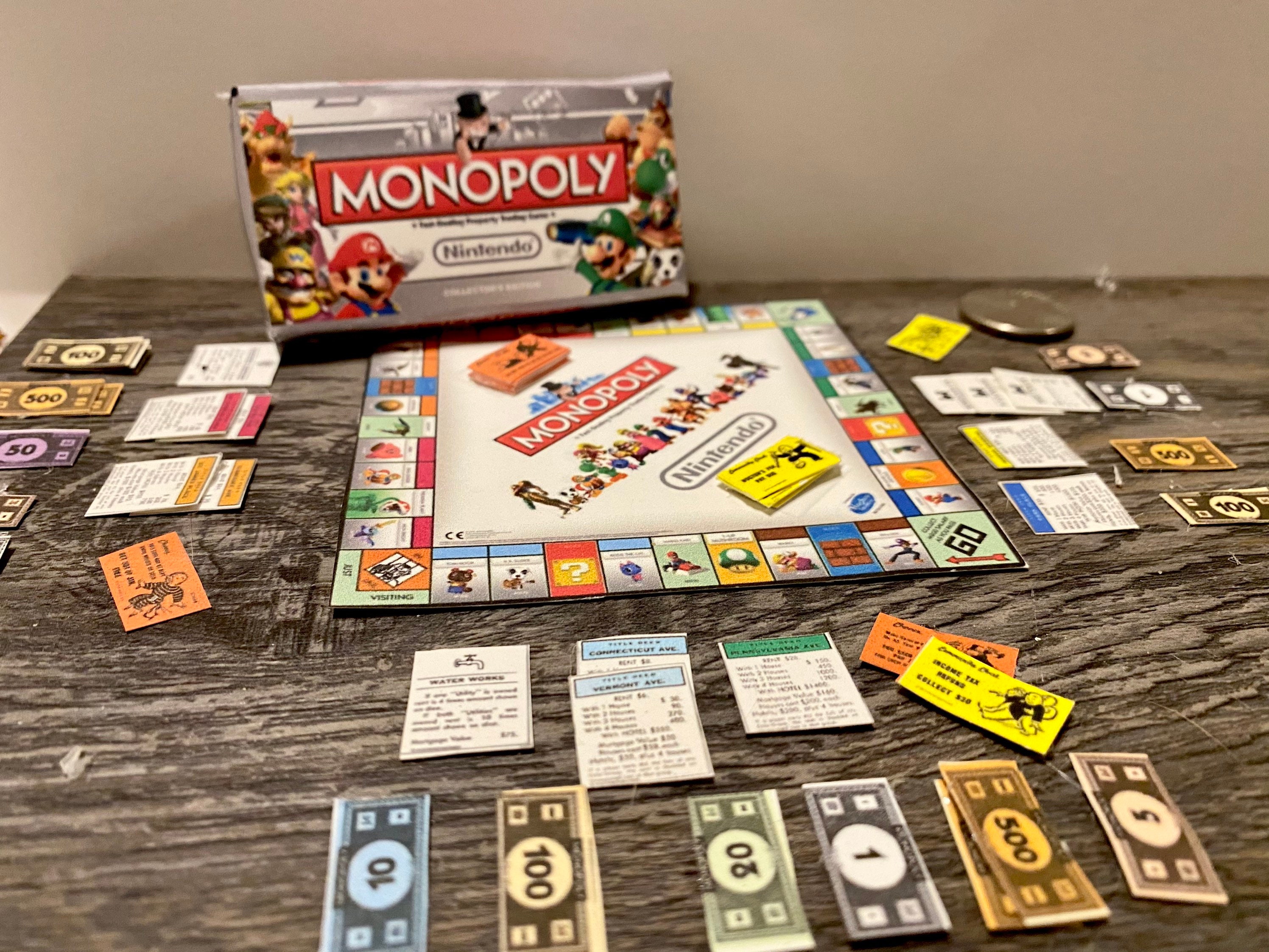Miniature Nintendo Monopoly 1/6 scale | Etsy