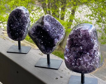 Extra Large Amethyst Moon Crystal Dark Purple Amethyst Crystal Moon ...
