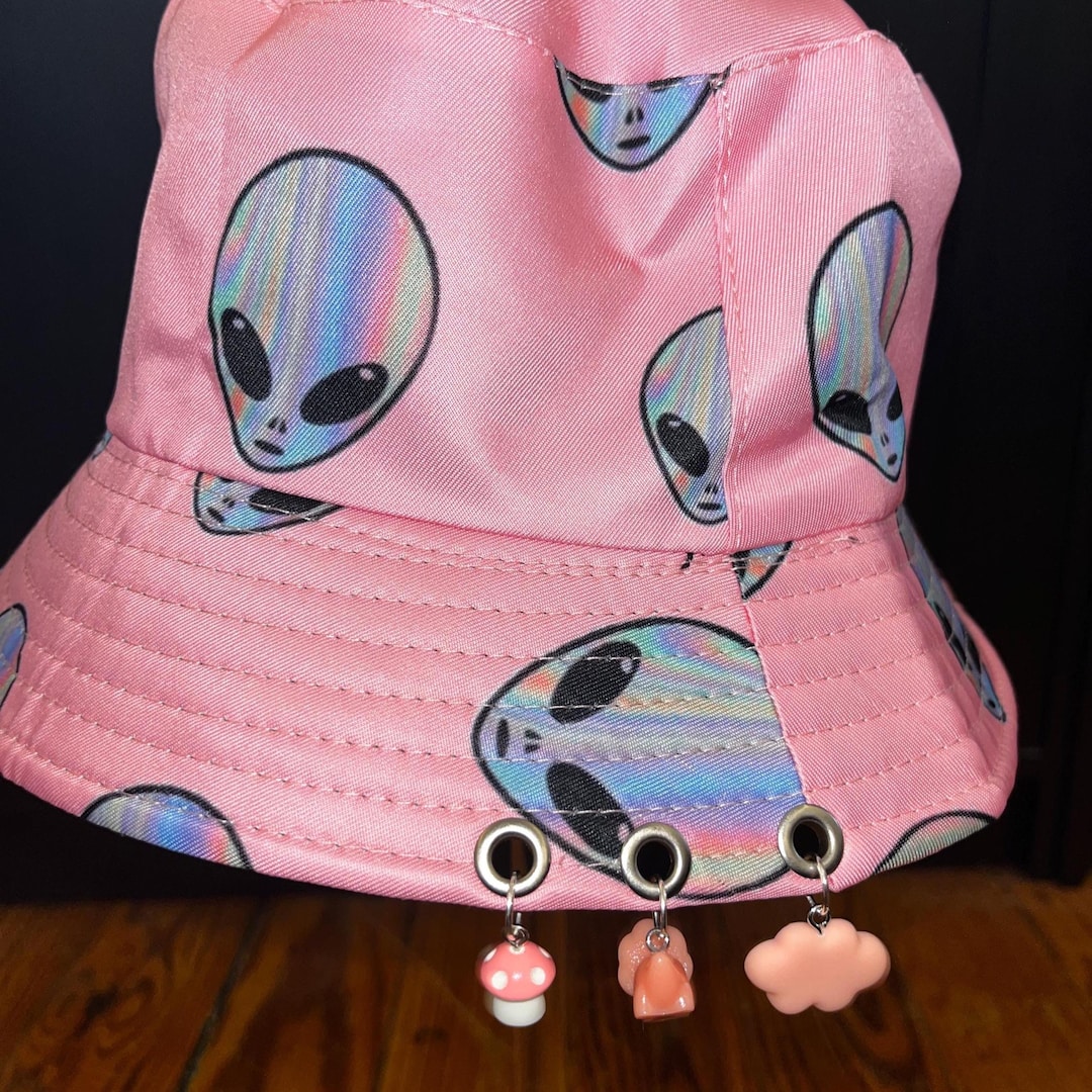 Light Pink Alien Festival Rave Bucket Hat With Charms - Etsy