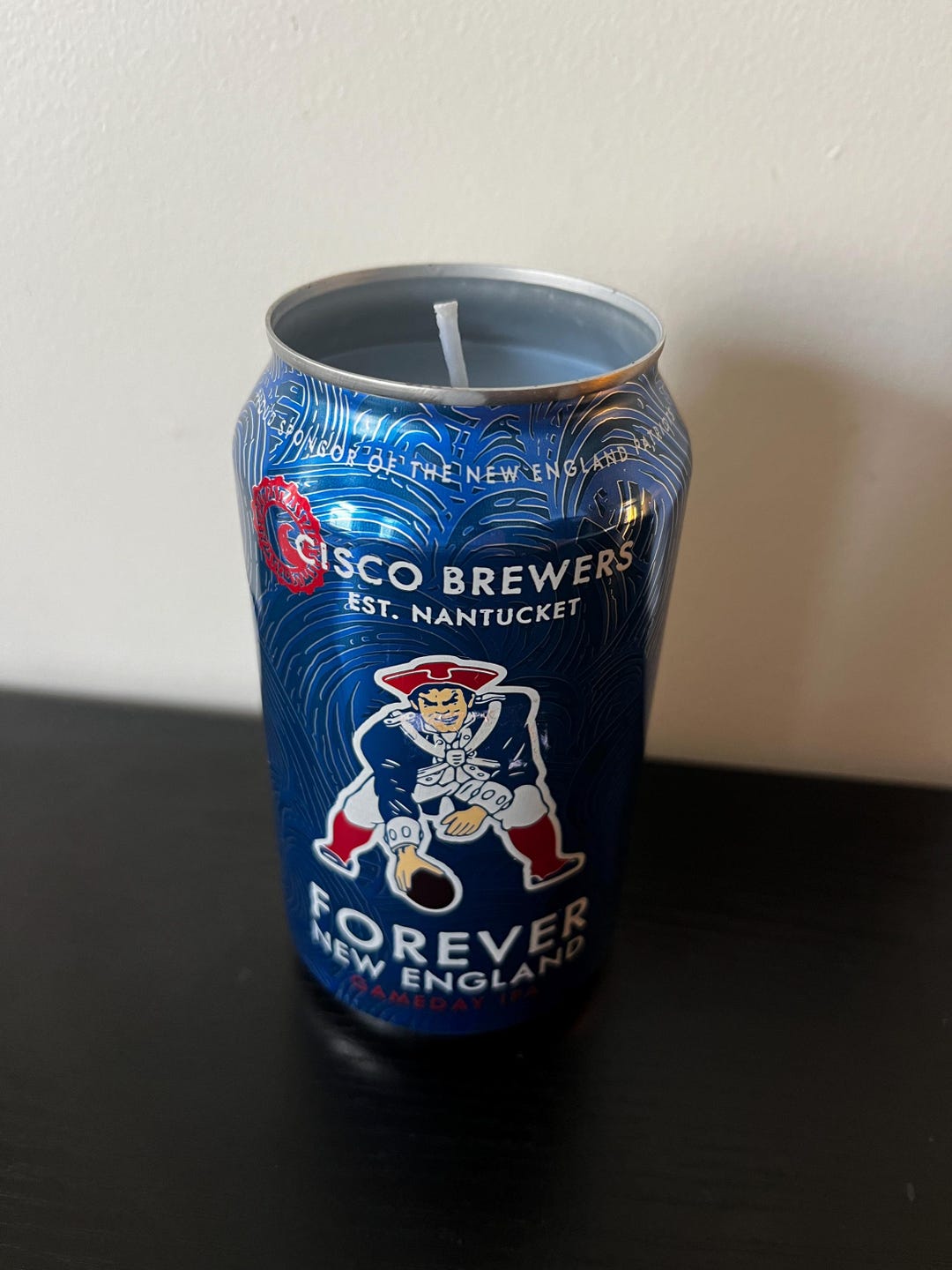 New England Patriots "forever New England" Can Candle Made From Cisco ...