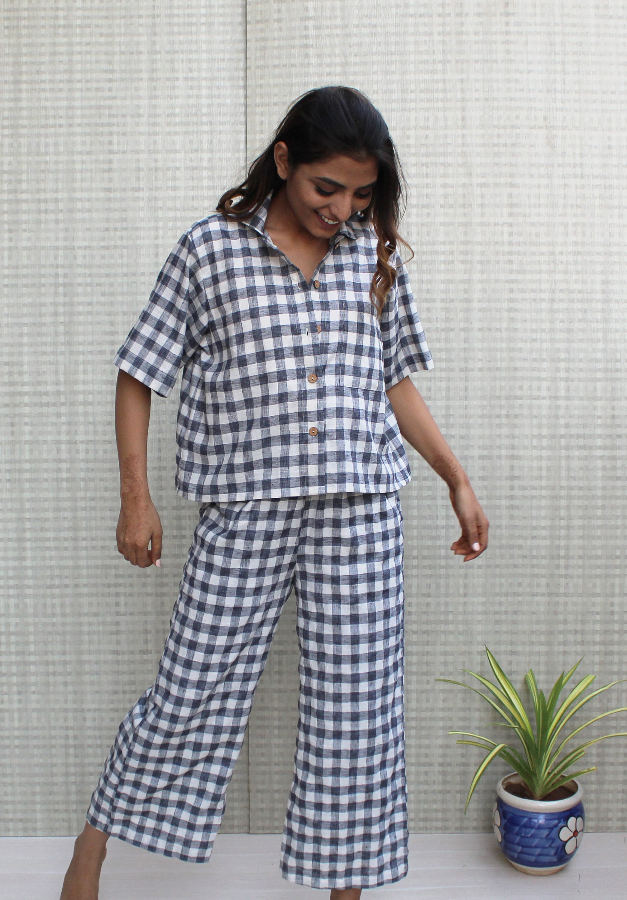Linen Pajama Set, Linen Shirt and Linen Pants, Linen Two Piece Set ...