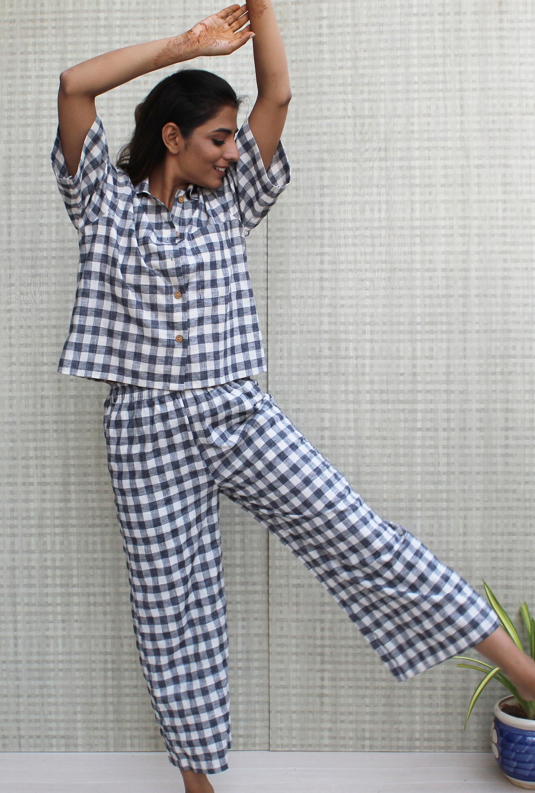 Linen Pajama Set, Linen Shirt and Linen Pants, Linen Two Piece Set ...