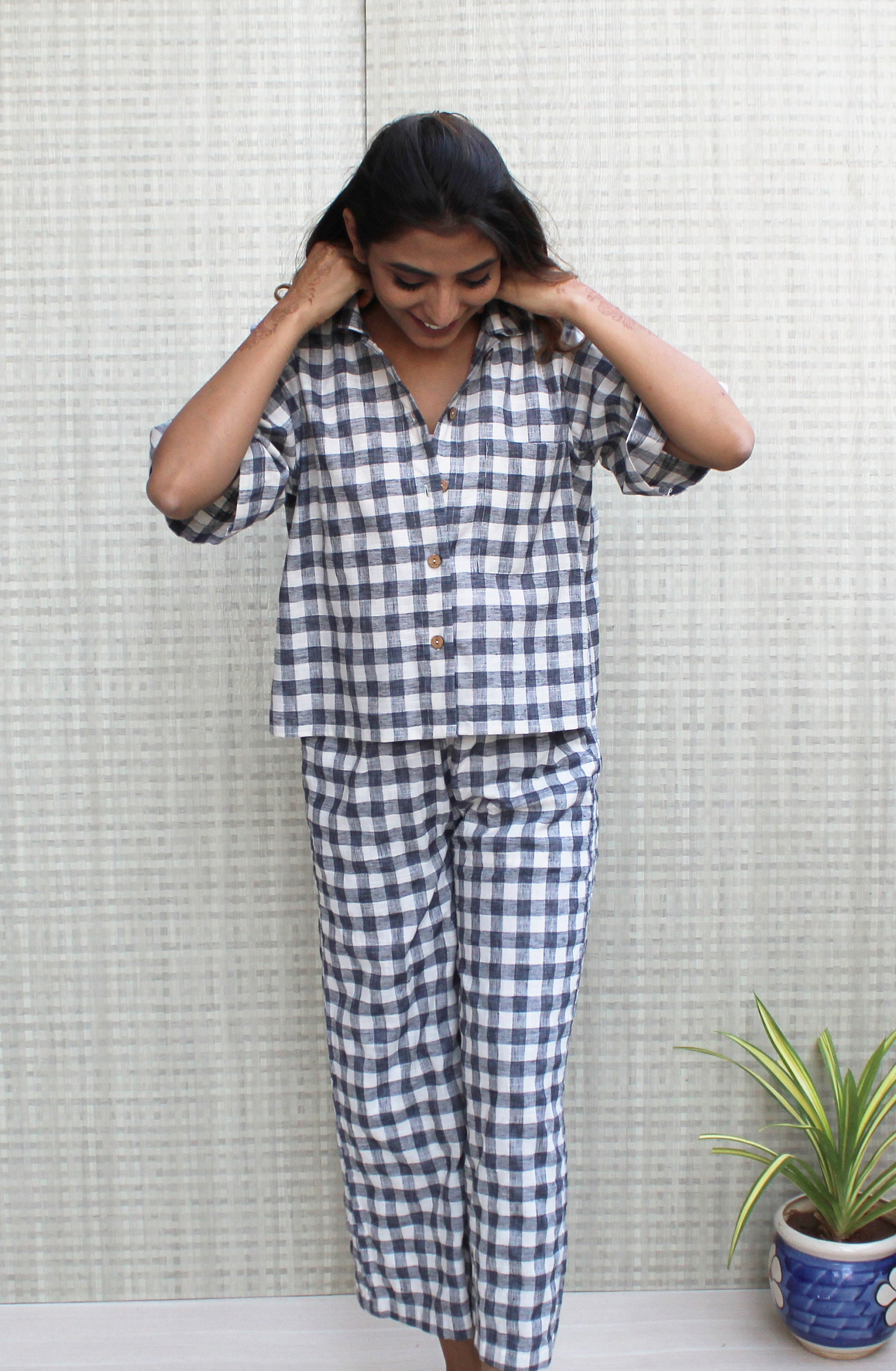 Linen Pajama Set, Linen Shirt and Linen Pants, Linen Two Piece Set ...