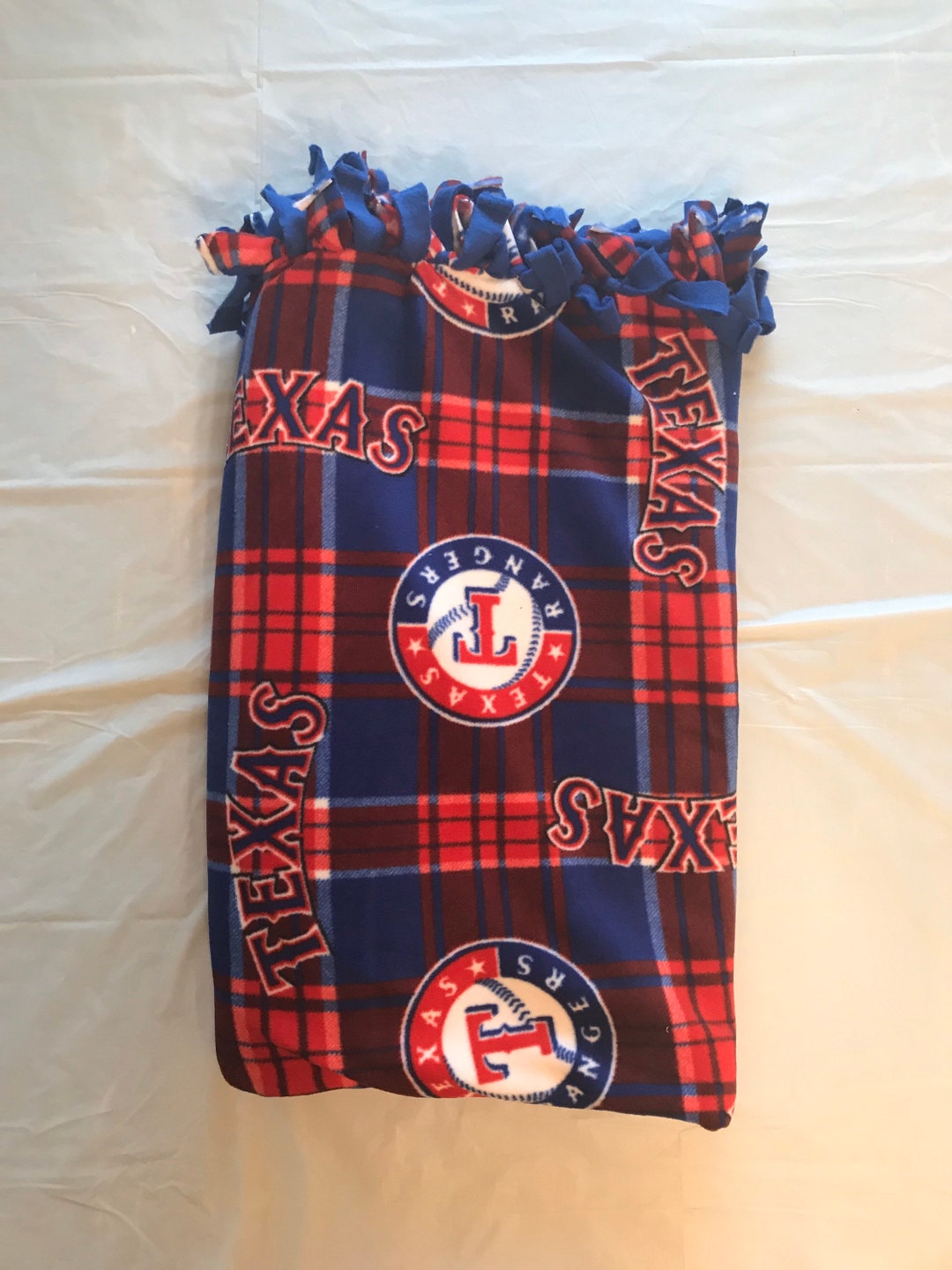Texas Rangers Knotted Fleece Throw - Etsy