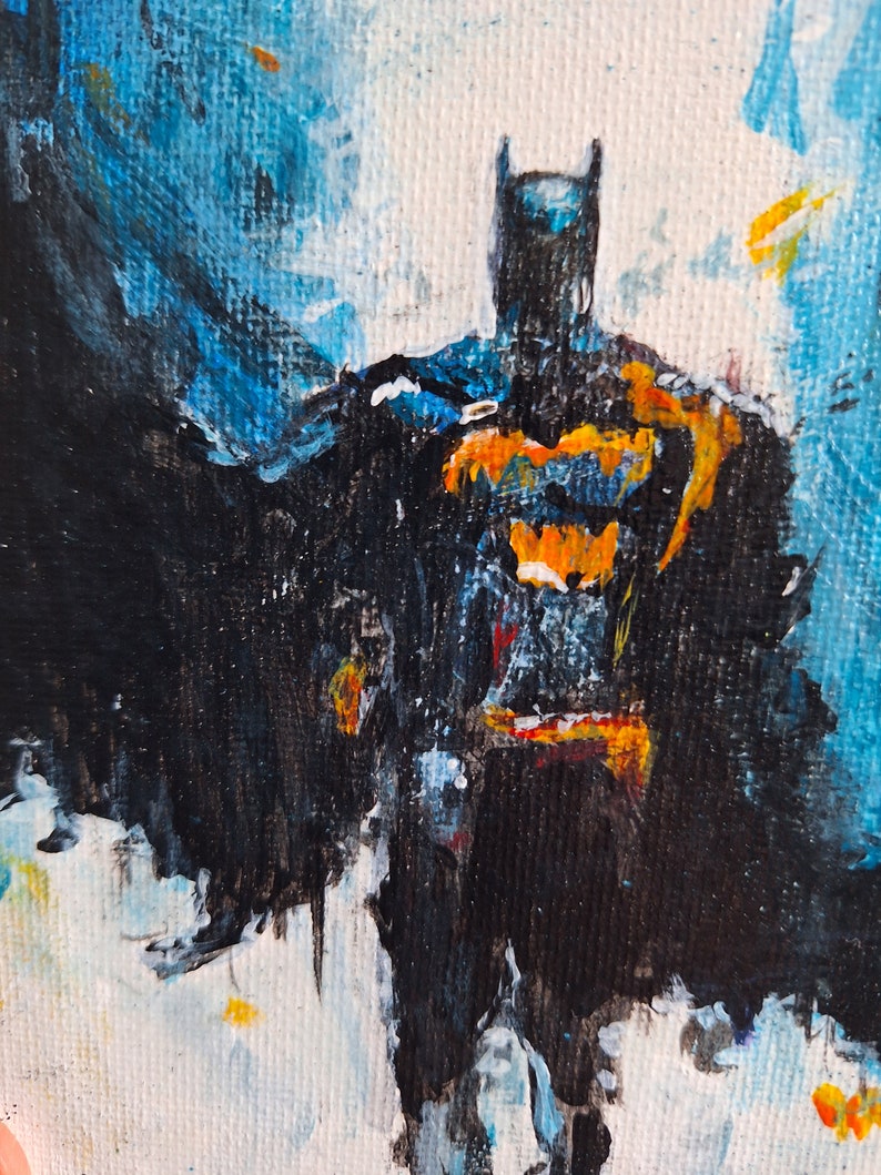 Batman 5x5 Acrylic Painting With Mini Easel Etsy