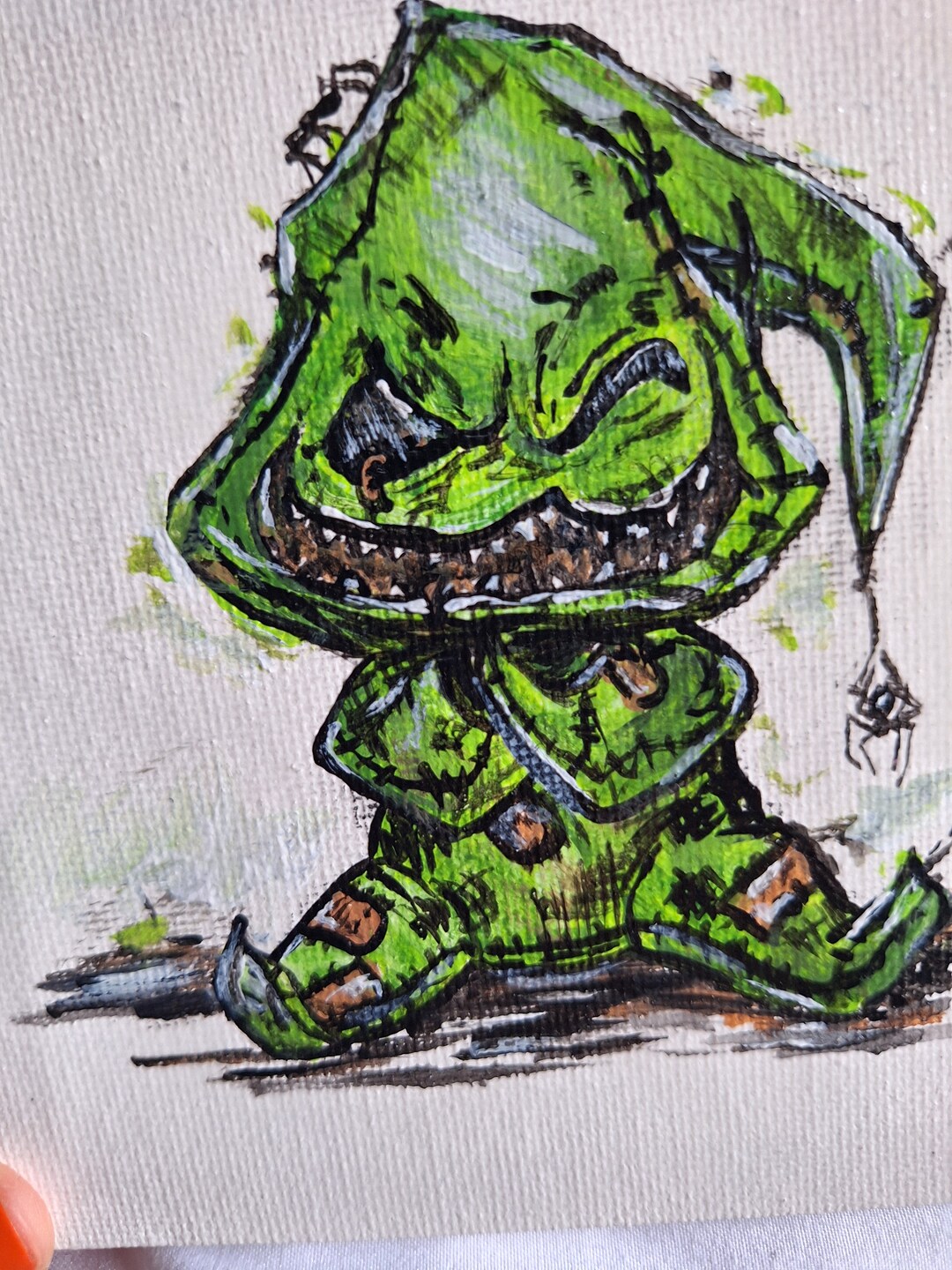 OOGIE BOOGIE 5x5 Acrylic Painting With Mini Easel - Etsy