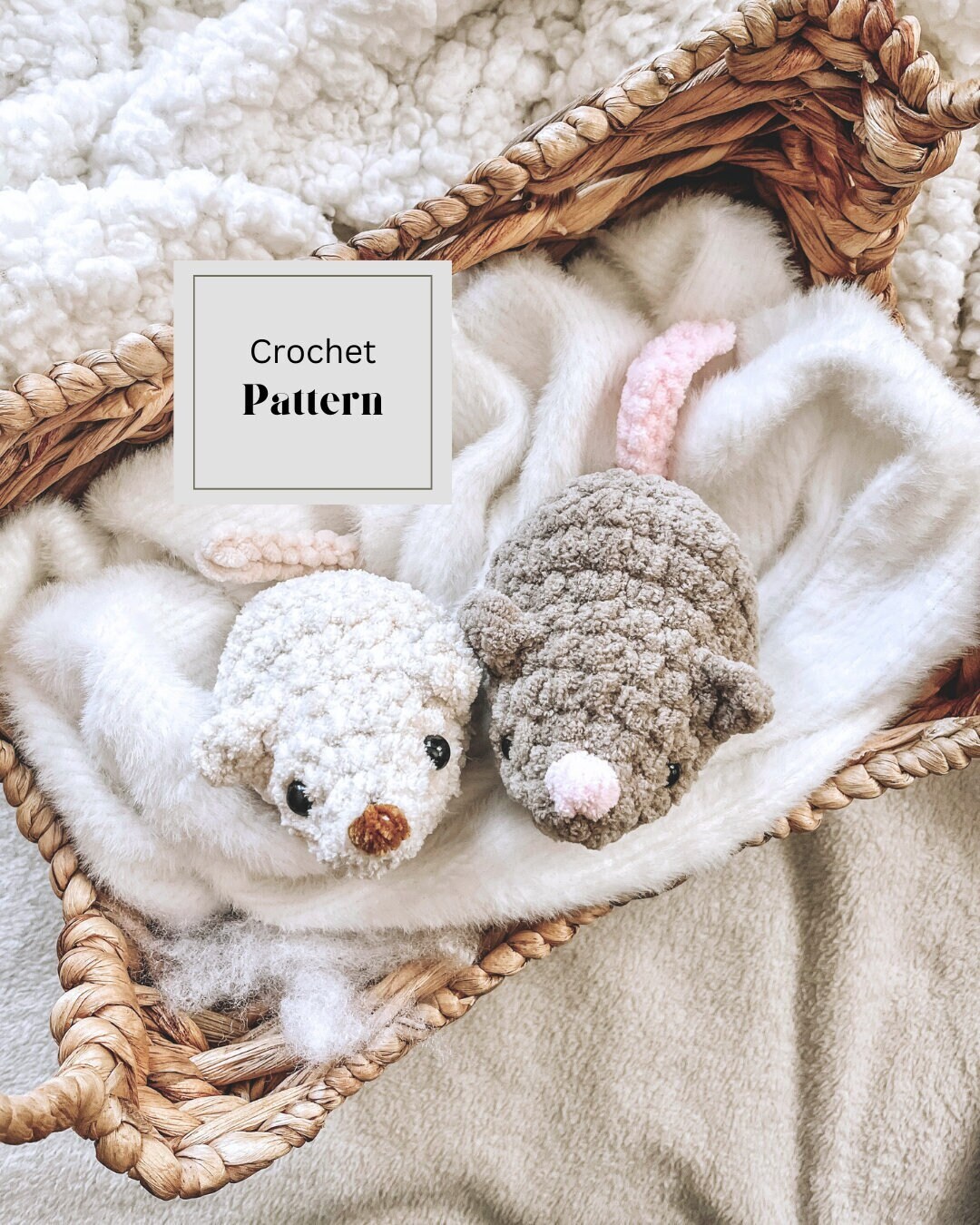Pipsqueak the Mouse Crochet Pattern, No Sew Amigurumi Beginner Friendly ...