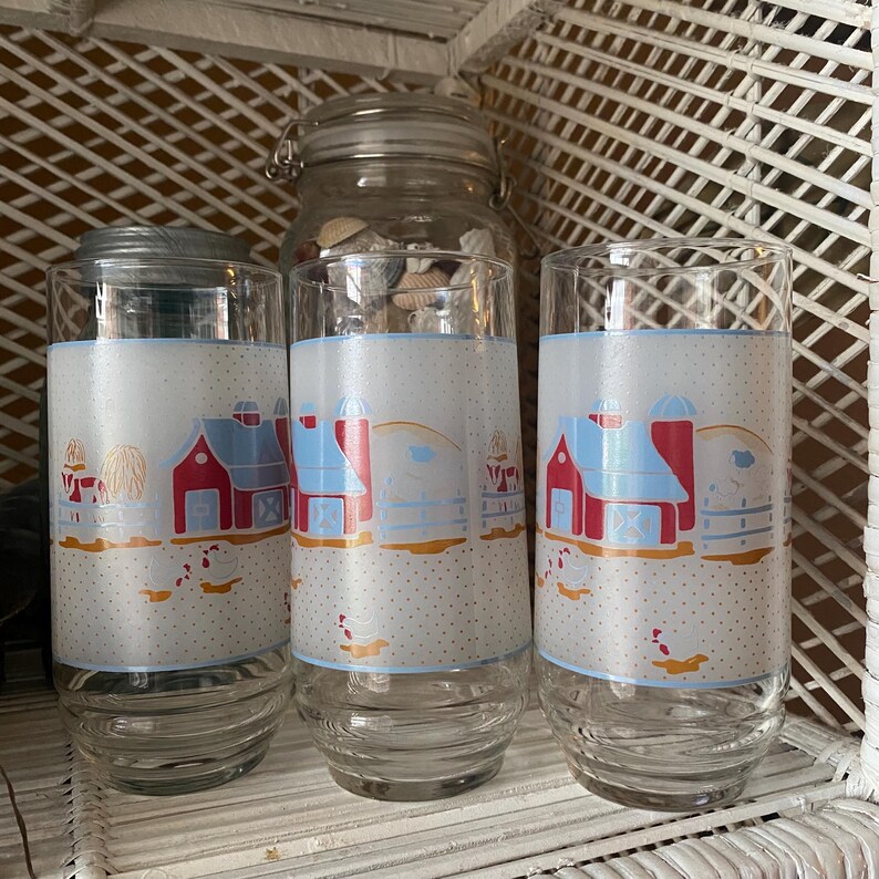Vintage Cottagecore Farm House Drinking Glasses - Etsy