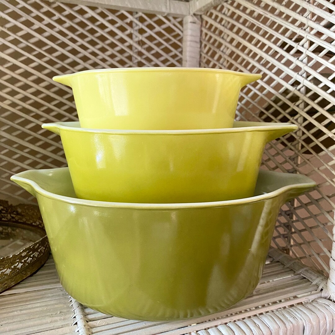 Vintage Pyrex Verde Green Casserole Dish Set - Etsy