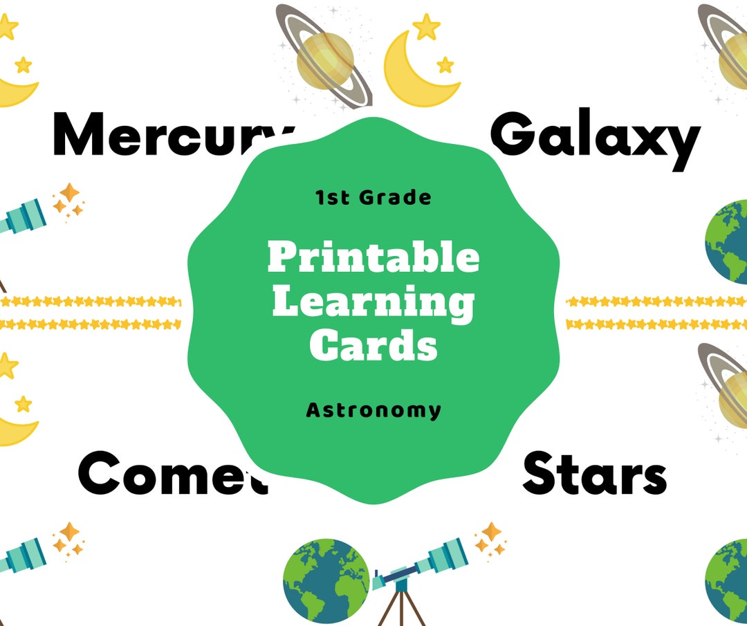 Printable Learning Cards 1st Grade: Astronomy - Etsy